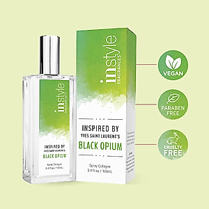 Instyle Fragrances | Inspired by Yves Saint Laurent's Black Opium | Eau de Toilette | Fragrance for Women | Vegan, Paraben Free, Phthalate Free | Never Tested on Animals | 3.4 Fluid Ounces, White