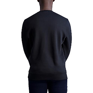 Karl Lagerfeld Paris Men's Color Block Solid Pullover, Long Sleeve, Black, Medium
