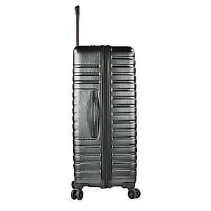 U.S. Traveler Boren Polycarbonate Hardside Rugged Travel Suitcase Luggage with 8 Spinner Wheels, Aluminum Handle, Black, Checked-Large 30-Inch