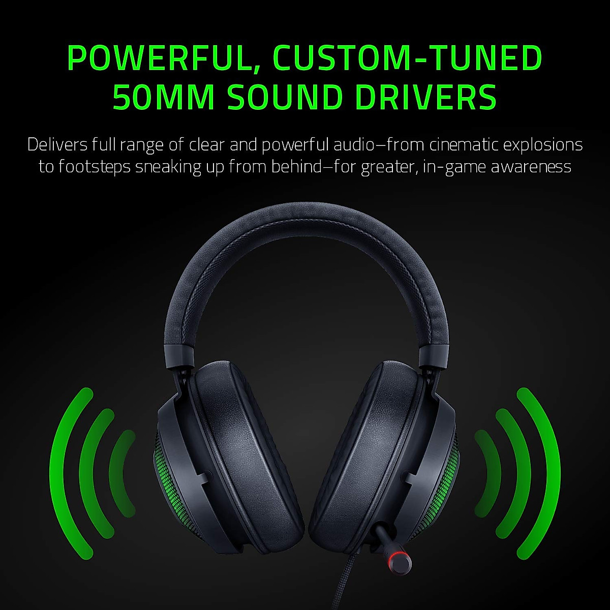 Razer Kraken Ultimate RGB USB Gaming Headset: THX 7.1 Spatial Surround Sound - Chroma RGB Lighting - Retractable Active Noise Cancelling Mic - Aluminum & Steel Frame - for PC & Mac - Classic Black