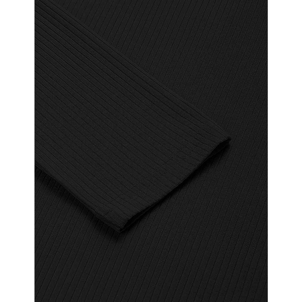 MEROKEETY Women Long Sleeve Slim Fit Crop Shirt Ribbed Knit Tops Casual Round Neck Y2K Tees Black Medium