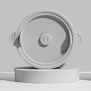 With Molly Microwave Low Carb Rice Cooker Container Diet Low Carb Rice Silicone Rice Cooker Gray