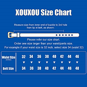 XOUXOU Men's Casual Leather Jeans Belts Classic Work Business Dress Belt with Prong Buckle for Men (Black (S101), 34 (Waist 32))