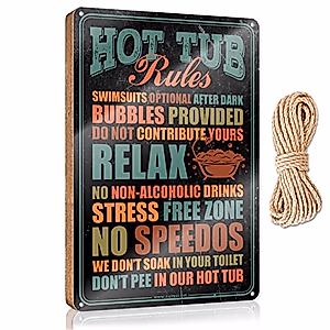 CakJuice Wooden Signs for Crafts Funny Hot Tub Rules Wooden Sign Outdoor Signs for Porch Funny Hunting Gifts (Size : 15X28CM)