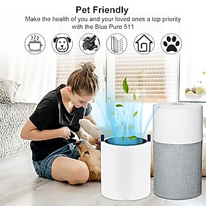 NXBHG Blue Pure 511 Filter Replacement Compatible with Blueair Blue Pure 511 Air Purifier, 2 Pack Blue Air 511 Filter Particle and Activated Carbon Filter