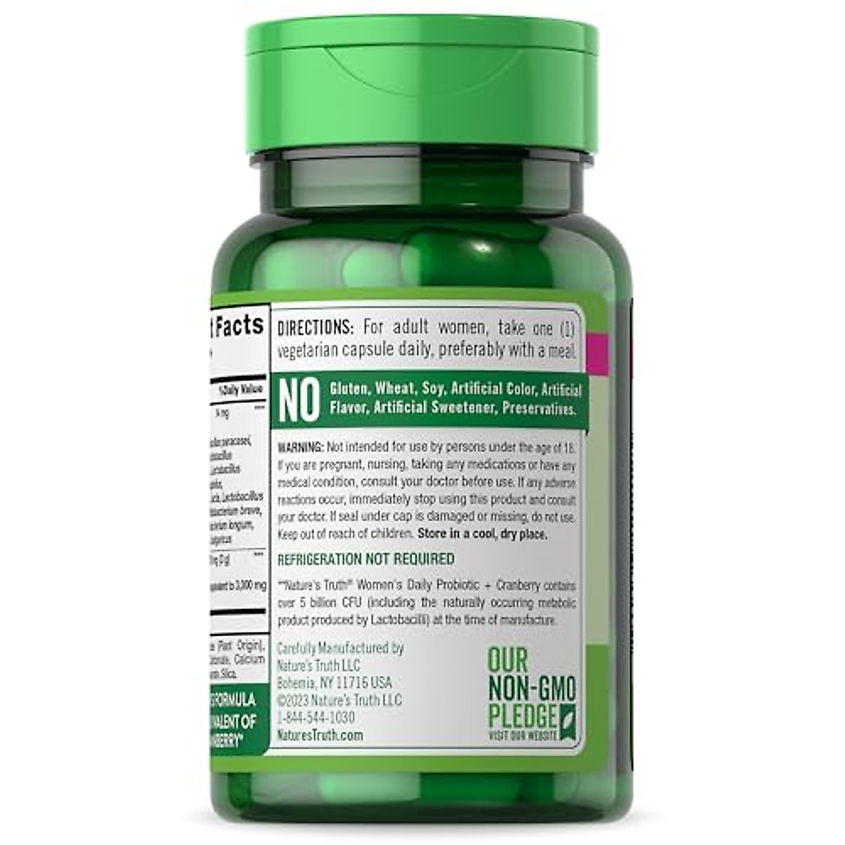 Nature's Truth Probiotics for Women | 5 Billion CFUs Daily | 40 Vegetarian Capsules | with Cranberry | Non-GMO & Gluten Free | No Refrigeration Needed