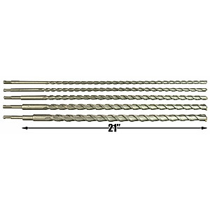 Erie Tools 5 Piece 24" SDS Masonry Drill Bit Set fits Milwaukee Hilti Bosch Tungsten Carbide Tip 3/8", 1/2", 5/8", 7/8" & 1"