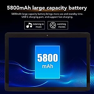 PUSOKEI 10.1 inch Tablet for Android11,Gold,Talkable Smart Tablet 2.4/5G WiFi,8+256GB Memory,5+13MP Dual Camera,MT6592 Octa Core CPU,5800mAh,GPS,BT5.0