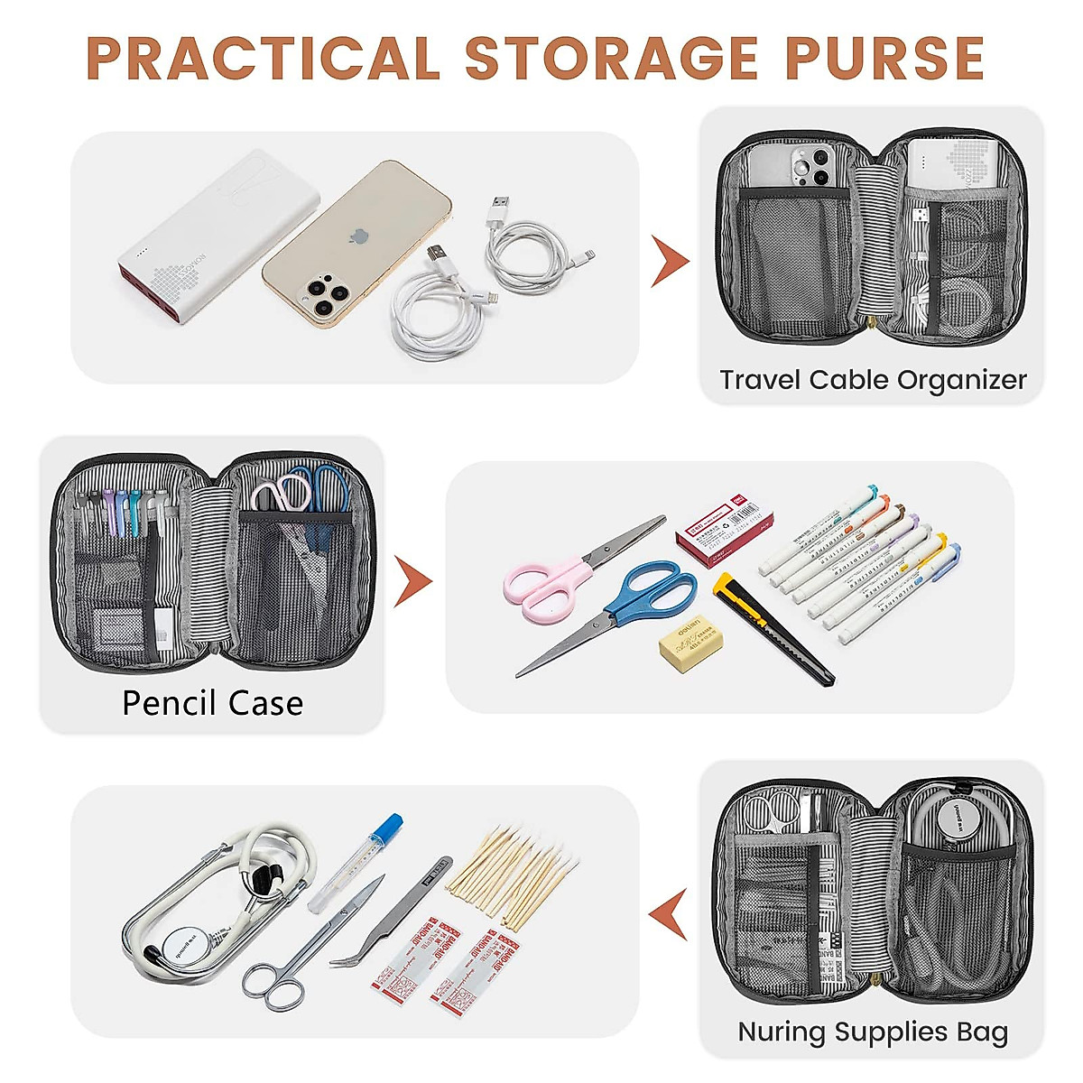 LOVEVOOK Laptop Backpack Purse for Women Work Travel Commuter Backpack College School Business Computer Bag Doctor Nurse Bags Student Bookbag , 15.6 Inch, Black-brown