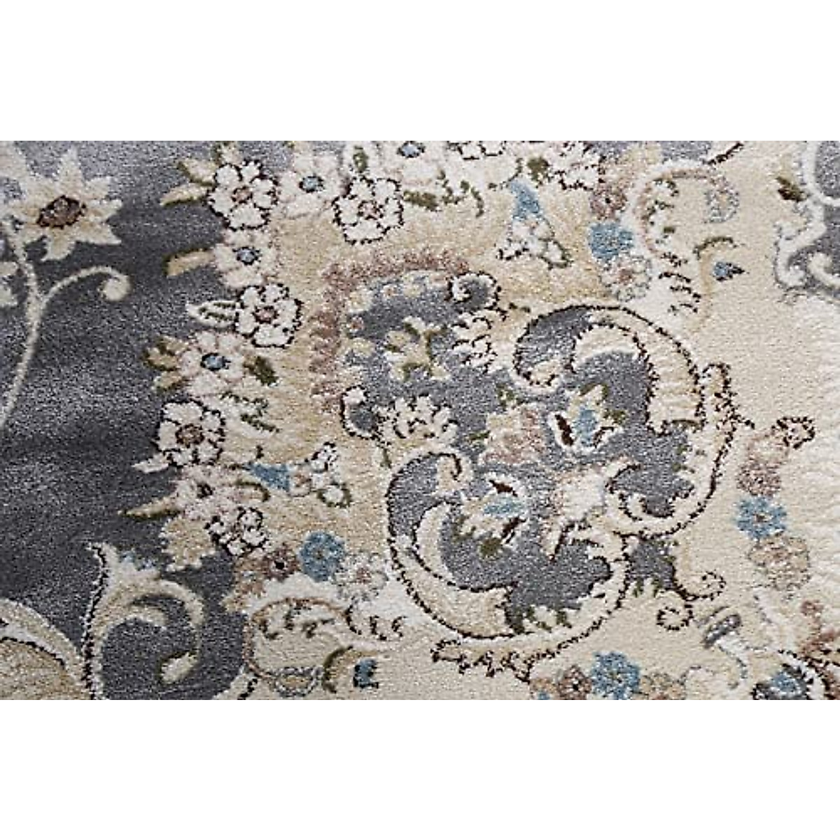 Grey Floral Transitional Turkish Area Rug Oriental Carpet 10x10 Square