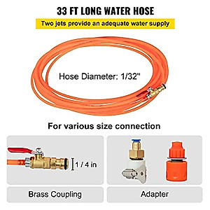 Happybuy Water Fed Pole Kit, 30ft Length Water Fed Brush w/ Squeegee, 9m Water Fed Cleaning System, 3-in-1 Aluminum Outdoor Window Cleaner w/ 33' Hose, Cleaning Tool for Window Glass, Solar Panel