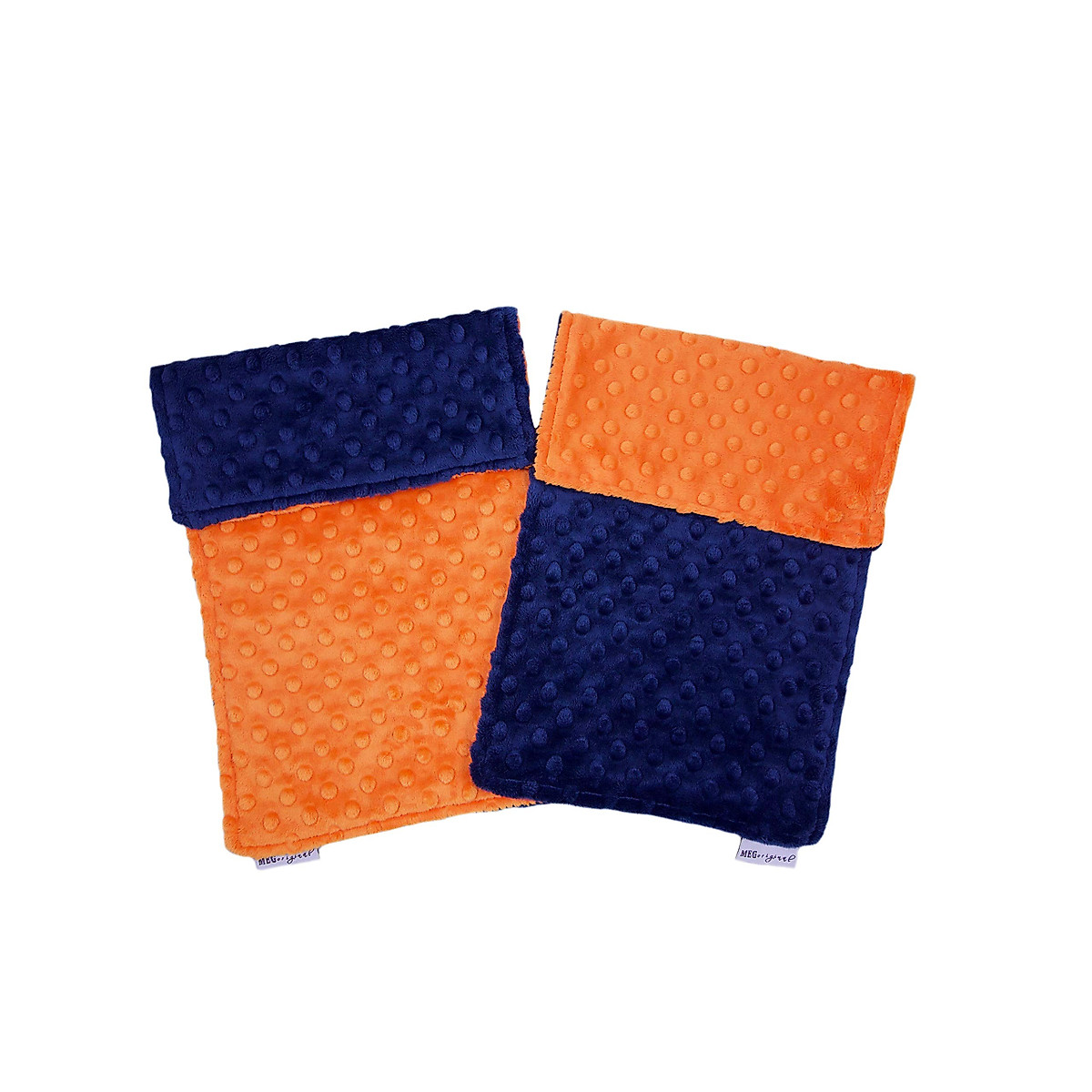MEG Original Orange & Navy Blue Baby Burp Cloth Feeding Set