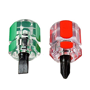 U-K 2 PCS Screwdriver Set Mini Stubby Slotted Screwdriver Set Adorable Quality and Practical Deft Design