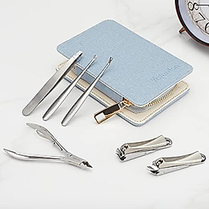 Large Nail Clippers for Thick Nails, Suitable for Men, Women, Seniors, Adults with ingrown or Thick Nails. Professional 6 in 1 Stainless Steel toenail and fingernail Clipper Set