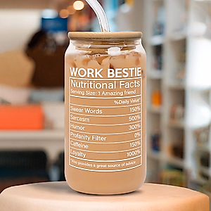 Coworker Gifts for Women - Farewell Gifts for Coworkers, Going Away Gift for Coworker, Goodbye Gifts for Coworkers - Christmas Gifts for Coworkers Women - Bestie Gifts for Women - 16 Oz Can Glass