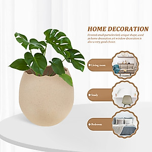 Angoily Dessert Bowl Salad Bowl Dinosaur Egg Shape Bowl Ceramic Ice Cream Bowls Decorative Pudding Cup Cute Eating Bowl Small Snack Bowls Flower Vase Pencil Holder Khaki 1