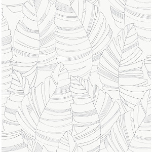 Manhattan Comfort Peel and Stick Wallpaper, Quick and Easy Self Adhesive Removable Decorative Design for Wall Covering, Cabinets, Drawers, Shelves, Crafts, 18 Ft. x 20.5 in., Floral Leaf