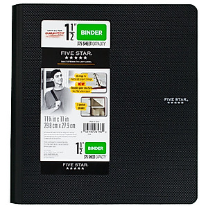 Five Star 1-1/2 Inch 3 Ring Binder, Plastic, Color Selected for You, 1 Count (26136)