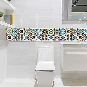 16Pcs Decorative Tile Stickers, 6x6 Inches Vinyl Self Adhesive Removable Waterproof Peel and Stick Backsplash Walls Stickers for Kitchen, Bathroom, Stairs, Cupboard