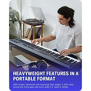 Donner DEP-20 Beginner Digital Piano 88 Key Full Size Weighted Keyboard, Portable Electric Piano with Sustain Pedal, Power Supply