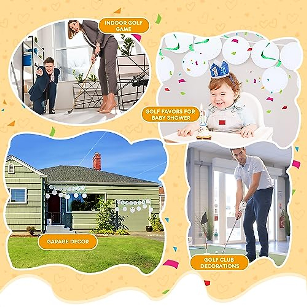 Qilery 30 Pcs Golf Party Decorations Swirls and 2 Pcs Golf Birthday Banner Sports Golf Theme Party Supplies Golf Themed Party Decorations Golf Cutouts Ceiling Hanging Spirals Decor Golf Paper Garlands