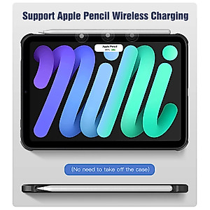 TiMOVO Case for iPad Mini 7 2024 (A17 Pro) / iPad Mini 6 2021, iPad Mini 7th/6th Generation Case 8.3 inch, Ultra Slim Clear Shock Absorbant Flexible TPU Edge Case, Support Apple Pencil Pro - Black