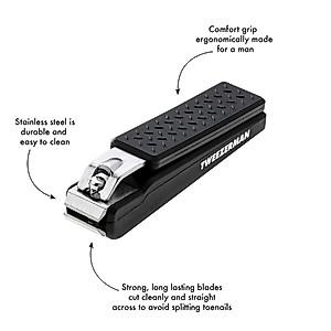 Tweezerman Men's Precision Grip Toenail Clipper, Black