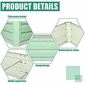 SnugNiture Galvanized Raised Garden Bed 6x3x1FT Outdoor Large Metal Planter Box Steel Kit for Vegetables, Flowers, Herbs, and Succulents