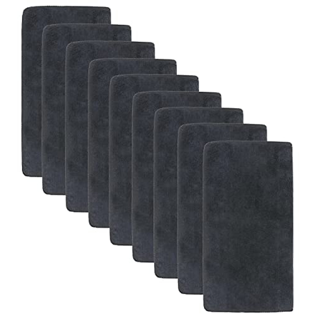 HYLLZB Microfiber Kitchen Dish Cloth Cleaning Rags, 9 Pack Microfiber Cleaning Cloth for Glasses, Lint Free Cloth Rags for Household Cleaning or Cooking, 12 x 12 Inches (Black)