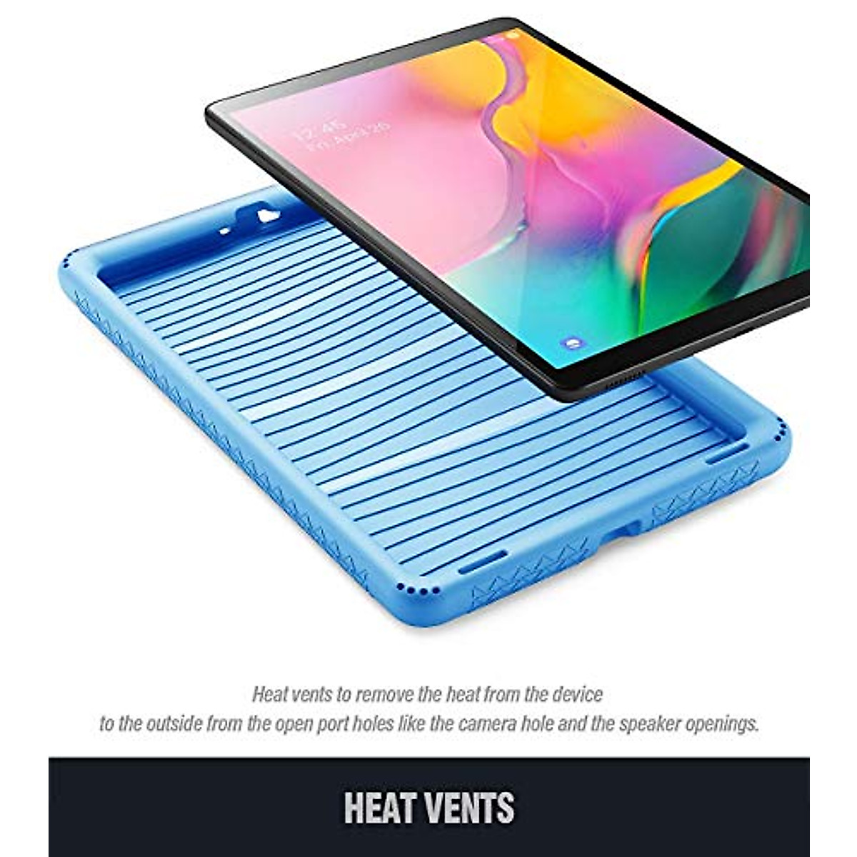 Poetic TurtleSkin Heavy Duty Case Designed for Galaxy Tab A 10.1 2019, Model SM-T510/T515, Rugged Shockproof Drop Protection Kids Friendly Silicone Cover Case, Blue