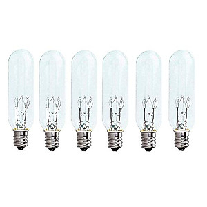 BULBMASTER Himalayan Light Bulb Replacement for Medium/Large Himalayan Salt Lamps Rocks Long Lasting Incandescent bulbs E12 Candelabra Base Dimmable Pack of 6 (25W-T6-6PK)