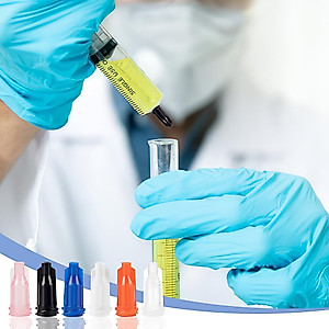 FINGERINSPIRE 480Pcs Plastic Lock Syringe Tip Caps 6 Color 4mm in Inner Diameter Syringe Barrel Tip Caps Dispensing Needle Tip Cap Compatible with Lock Syringes for Slip Lock Tip Leak-Free Dispensing