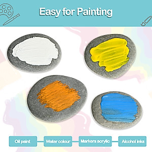 Simetufy 25 Pcs River Rocks for Painting, 2"-3" Painting Rocks, Flat & Smooth Rocks to Paint, Hand Picked Natural Stones for Painting, Cheap Crafts Rocks for Kids & Adults