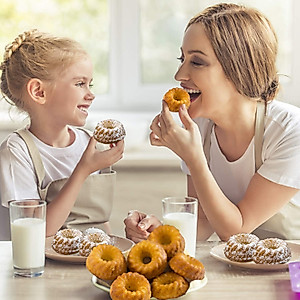 Mity rain Mini Cake Pan - Silicone Fluted Tube Cake Pans European Grade Non Stick Fancy Molds for jello, Cupcake, Doughnut Donut, Cornbread, Brownie (Set of 3)