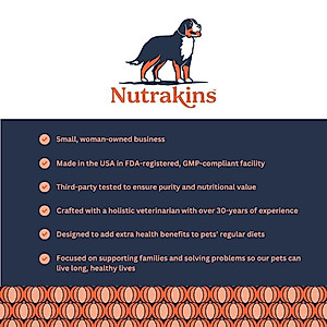 Nutrakins Pumpkin Topper for Dogs - Freeze Dried Dog Treats & Toppers, Raw Flavor Mixers for Meals, Healthy for Picky Eaters, Natural Real Chicken & Wholesome Protein Add Ins, Digestive Health