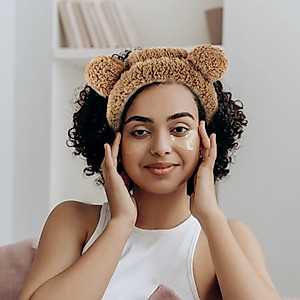 Mobestech Adorable Bear Ears Hairband for Women & Girls - Face Washing Spa Makeup Headband