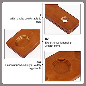 Kichvoe Wine Flight Board Wooden Wine Tasting Board Tequila Board 4 Cups Beer Flight Serving Paddle Wood Whiskey Flight Serving Tray for Home Bar Party