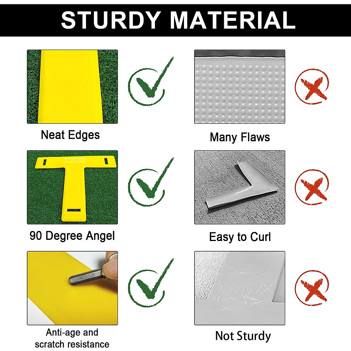 Zdgao Pickle Ball Court Marking Kit - Official Size Court Lines Floor Marker for Indoor Outdoor Pickle Ball Tennis Game