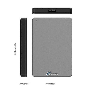 Sonnics 320GB Dark Grey External Portable Hard Drive USB 3.0 Super Fast Transfer Speed for use with Windows PC, Apple Mac, Smart tv, Xbox ONE & PS4