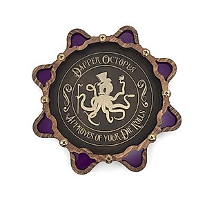 C4Labs 9" Padded Vegan Leather Dapper Octopus Dice Tray - Purple