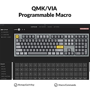 Keychron Q6 Wired Custom Mechanical Keyboard, QMK/VIA Programmable Macro, Full-Size Aluminum RGB Backlit, Double Gasket Hot-Swappable Gateron G Pro Brown Switch Compatible with Mac Windows Linux-Grey