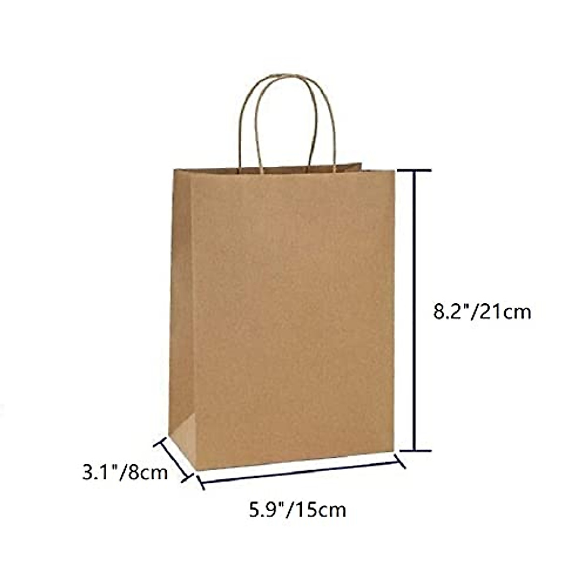 ysmile 24 ct Gift Kraft Paper Bag with Handle for Birthday Party Favor for Present in Bulk 8.2x5.9x3.1 from Yellow