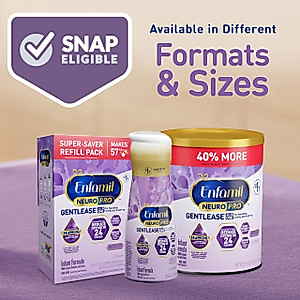 Enfamil NeuroPro Gentlease Baby Formula, Brain Building DHA, HuMO6 Immune Blend, Designed to Reduce Fussiness, Crying, Gas & Spit-up in 24 Hrs, Ready-to-Feed Gentle Infant Formula, Liquid, 32 Fl Oz