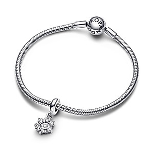 Pandora Sparkling Pet Paw Print Dangle Charm - Compatible Moments Bracelets - Jewelry for Women - Gift for Women in Your Life - Made with Sterling Silver & Cubic Zirconia