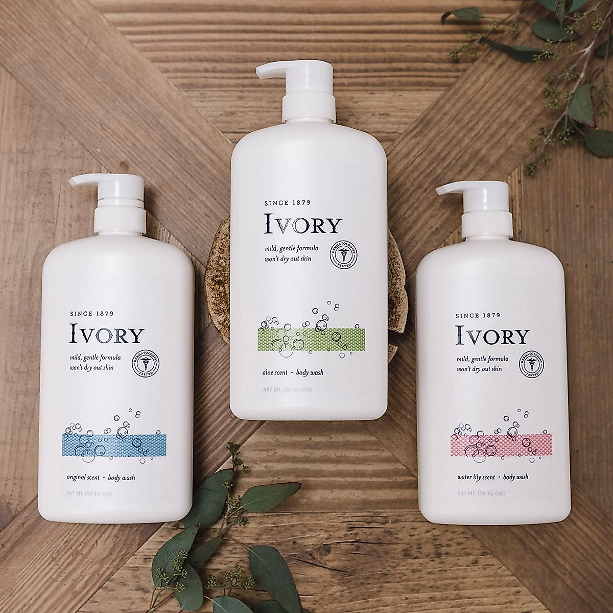 Ivory Clean Body Wash Pump Original, 30 Fl. Oz. (Pack of 2)