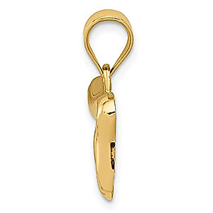 14k Yellow Gold Solid Chai Charm Pendant