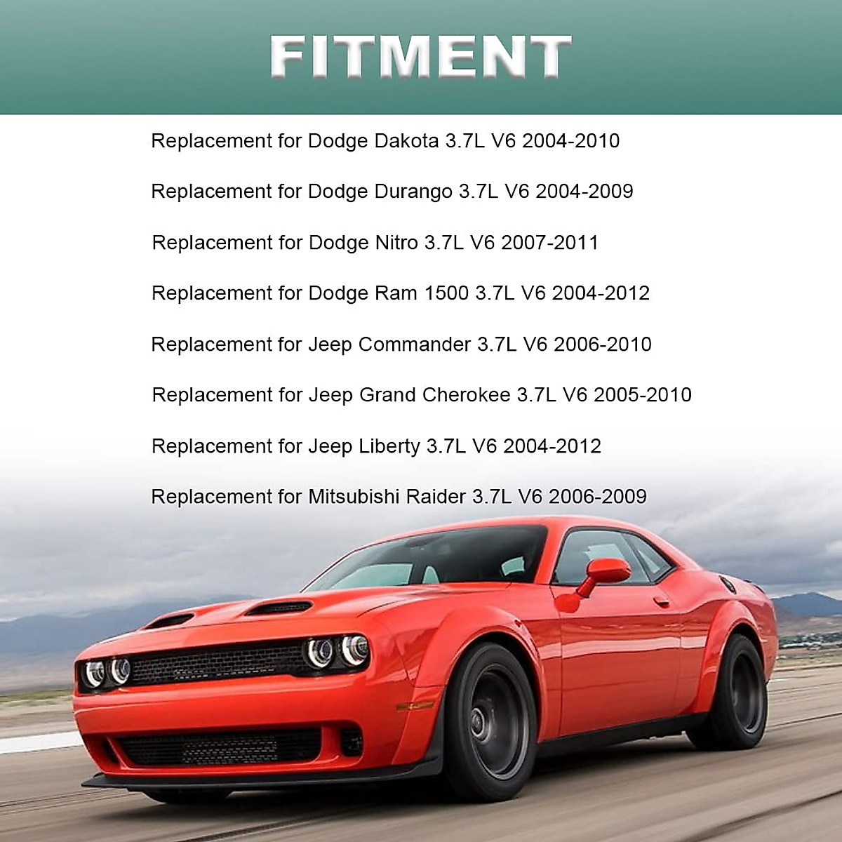 JDMON Fuel Injectors Replacement for Dodge Dakota Durango Nitro Ram1500 Jeep Commander Grand Cherokee Liberty Mitsubishi Raider 3.7L V6 Replace 0280158020 812-12145 FJ474 6Pcs