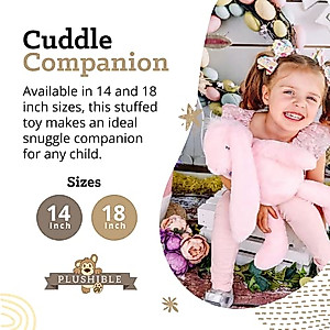 Plushible Easter Bunny Plush, Cuddly, Soft, Embroidered Stuffed Animal Toy for Newborns, Kids, Boys, & Girls, 14 Inch