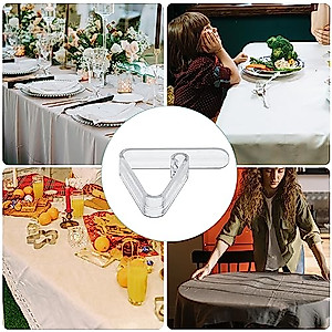 16pcs Plastic Table Cloth Clips, Clear Tablecloth Clips, Table Cloth Fixing Table Cloth Holder Clips Picnic Tablecloth Clamps for Indoor Outdoor, Fits to 0.4"-1.2" Thick Tables