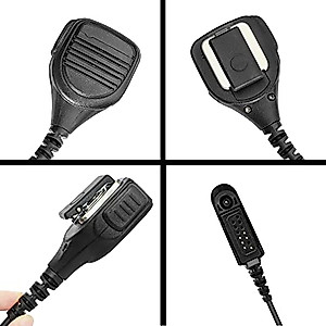 Speaker Microphone Mic Compatible with Two Way Radio HT750 HT1250 HT1550 PR860 MTX850 MTX8250 MTX9250 PRO5150 PRO7150 PRO9150 PTX760 GP340 with 3.5mm Audio Jack (Replacement for PMMN4021A), Black